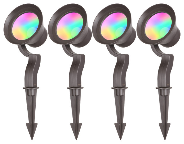 4 Pack RGB LED Landscape Wall Wash Lighting, Color Changing Landscape ...