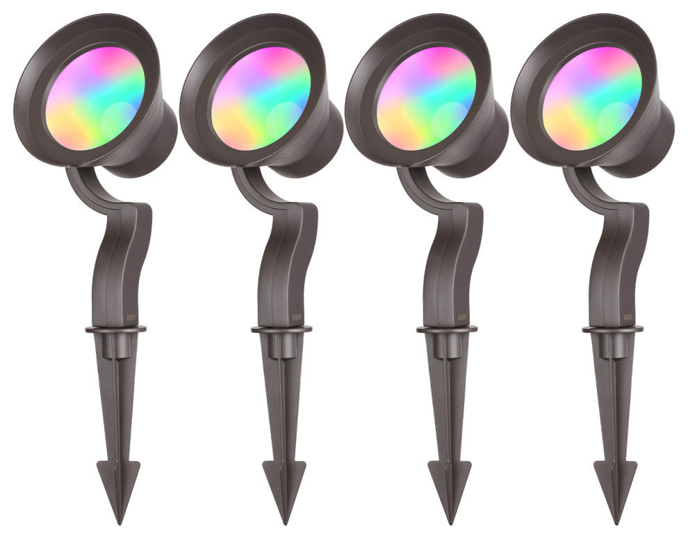 4 Pack RGB LED Landscape Wall Wash Lighting, Color Changing Landscape ...