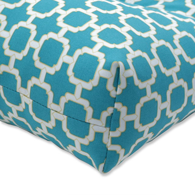 Hockley Teal 60x18" Outdoor Tufted Bench/Swing Cushion - Contemporary ...