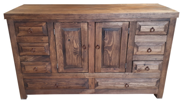 Addison Rustic Bathroom Vanity with towers, 60 X 22 X 36 - Rustic ...