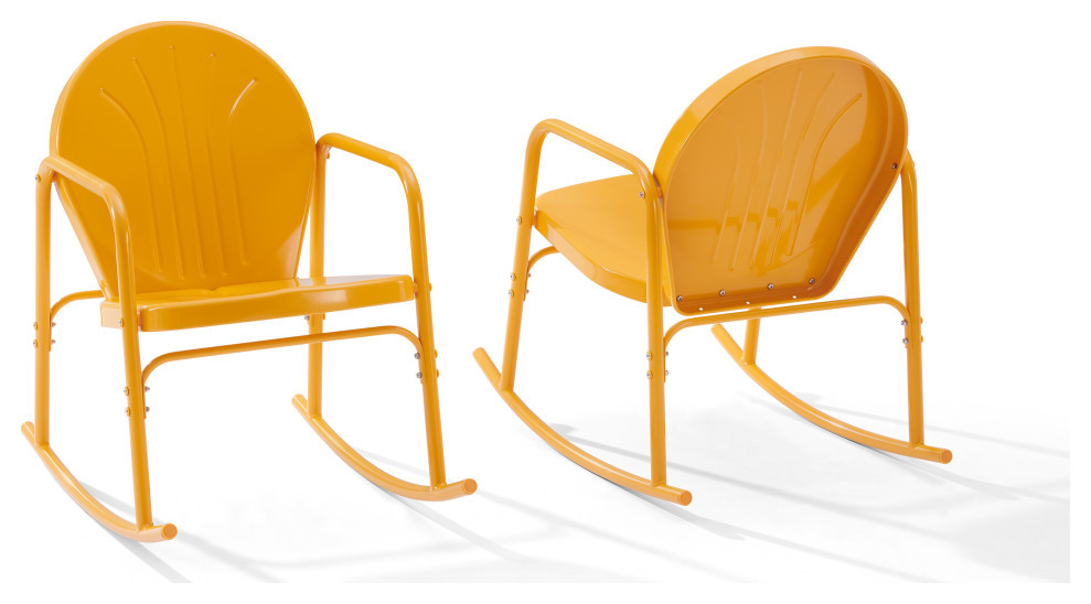 Griffith 2Pc Outdoor Metal Rocking Chair Set Gloss 2 Rocking Chairs ...