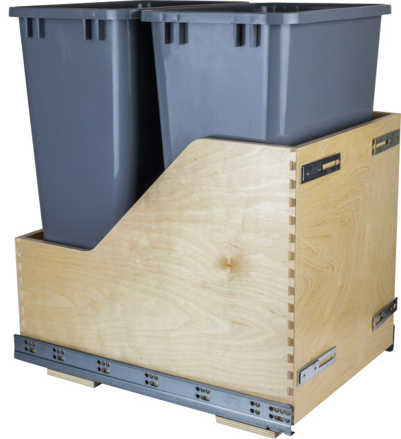 Preassembled 50 Quart Double Pullout Waste Container System ...