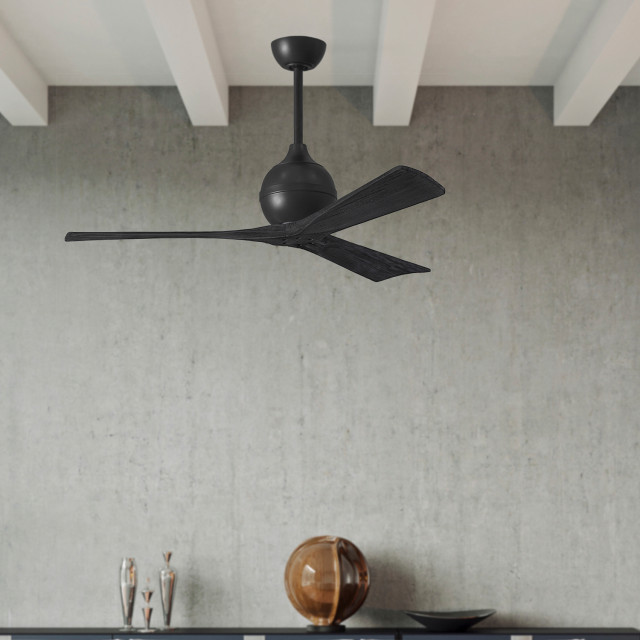 Irene-3, Ceiling Fan, Matte Black Finish/Matte Black Blades, 52 ...