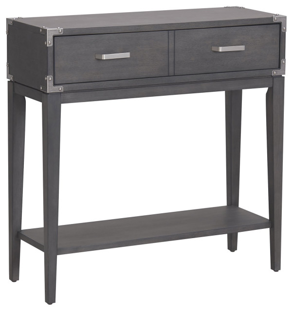 Vintage Console Table, 2 Full Extension Drawers & Lower Open Shelf ...