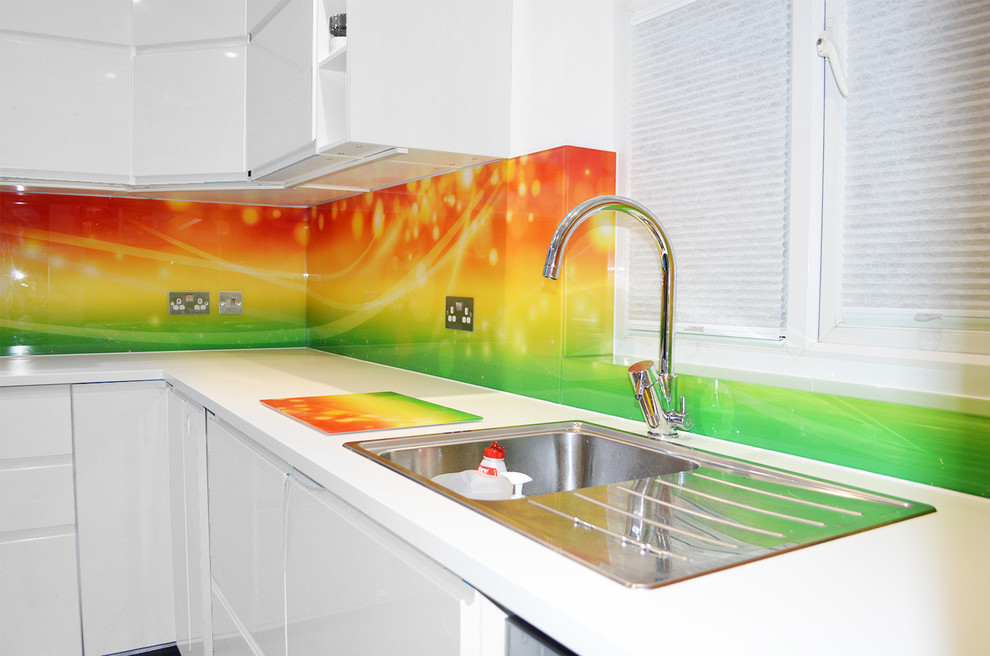 Custom Printed Gradient Design Glass Splashback - Modern - Kitchen ...
