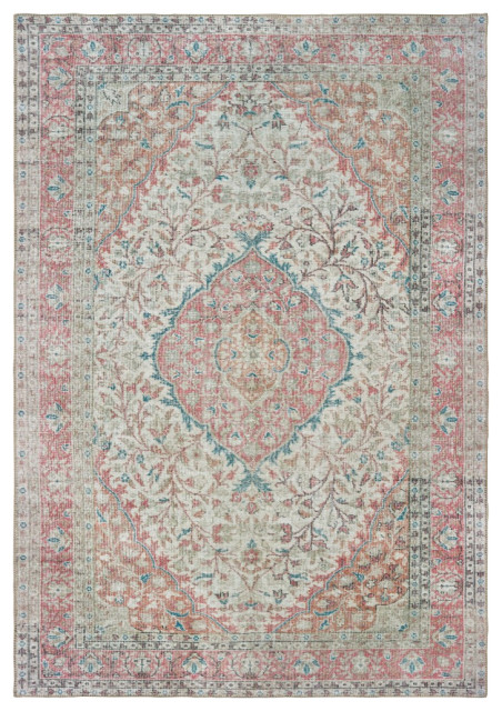 8??12??Ivory And Pink Oriental Area Rug, 96.062 - Traditional - Area ...