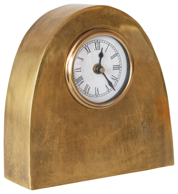 Metal Mantel Clock for Display, Antique Gold - Contemporary - Desk And ...