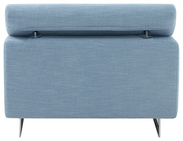Serena Modern Blue Lounge Chair With Silver Leg, 41.7"W x 40.6"L x 35"H ...
