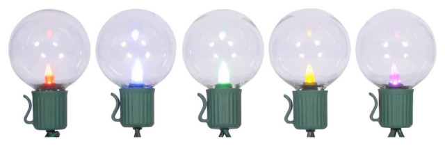 LED Multicolor G40 Globe Christmas Lights, Green Wire, 10-Piece Set ...