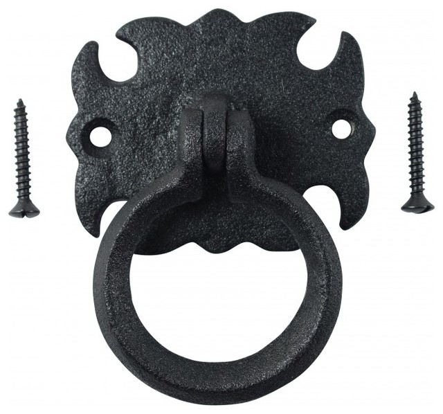 Renovators Supply Cabinet Pull 2.75" Wrought Iron Swing Handle Black ...