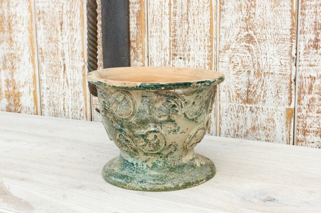 Antique Glazed Asian Floral Ceramic Pot - Asian - Indoor Pots And ...