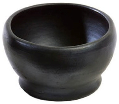 La Chamba Black Clay Bowl With Base - Asian - Dining Bowls - by Toque ...
