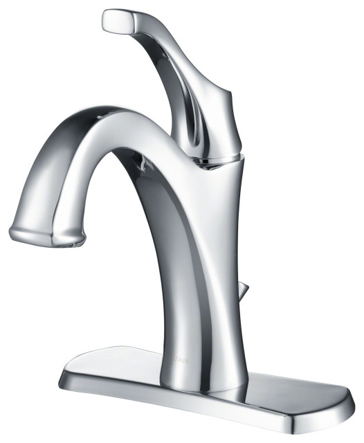 Arlo Single Handle 1-Hole Bathroom Basin Faucet, Lift Rod Drain ...