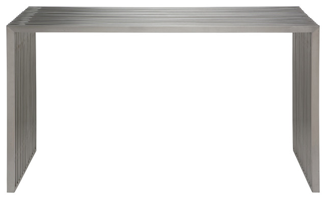 Amici Brushed Stainless Steel Console Table - Contemporary - Console ...