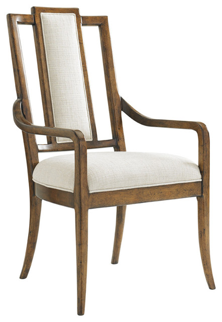 Tommy Bahama Bali Hai St. Barts Splat Back Arm Chair, Aged Brass ...