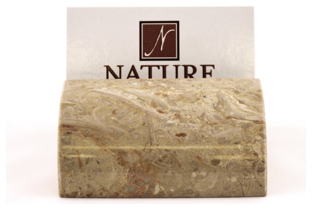 Business Card Holder, Trevera Marble - Contemporary - Desk Accessories ...