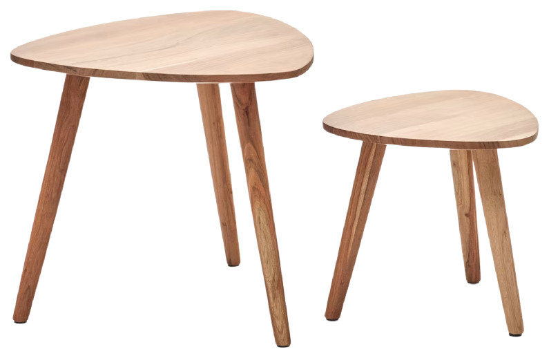 Acacia Nesting Side Tables, 2, La Forma Eluana - Midcentury - Coffee ...