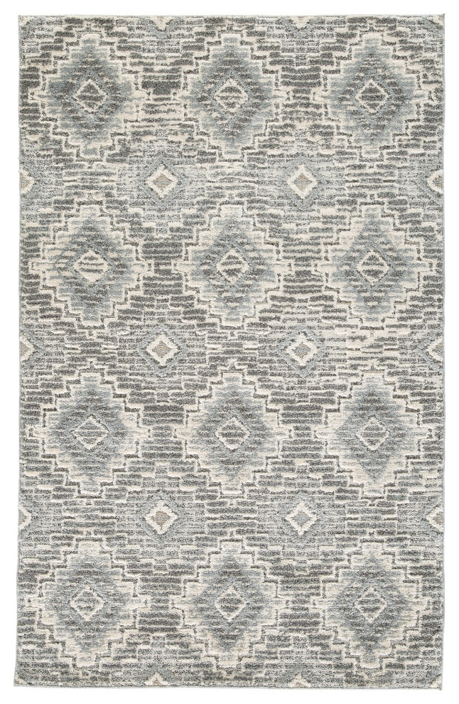 Benzara BM280199 5x7 Modern Area Rug, Diamond Pattern, Soft Fabric ...