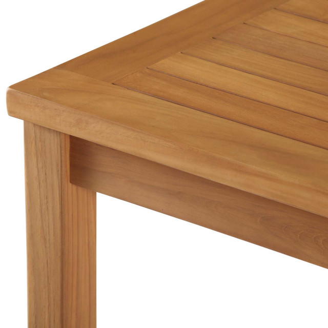 Lounge Coffee Table, Rectangular, Brown Natural, Wood, Modern, Outdoor ...