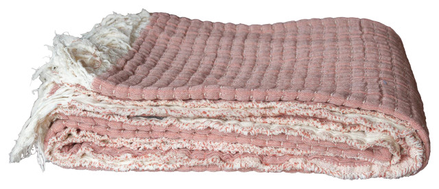 Rose Quilted Hand-Loomed Cotton Throw - Contemporary - Throws - by De ...