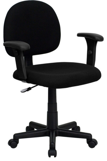 Low Back Ergonomic Swivel Task Chair With Height Adjustable Arms, 25 ...