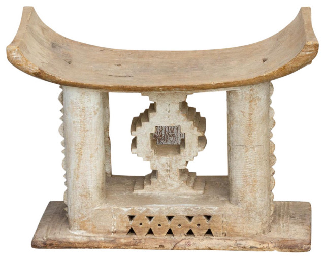 Antique Ashanti Chief Ceremonial Stool - Mediterranean - Vanity Stools ...