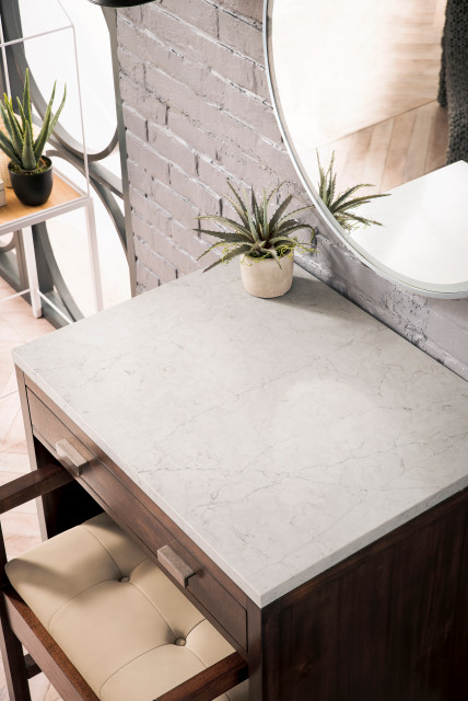 30" Free-standing Countertop Unit, Acacia Eternal Jasmine Pearl Quartz ...