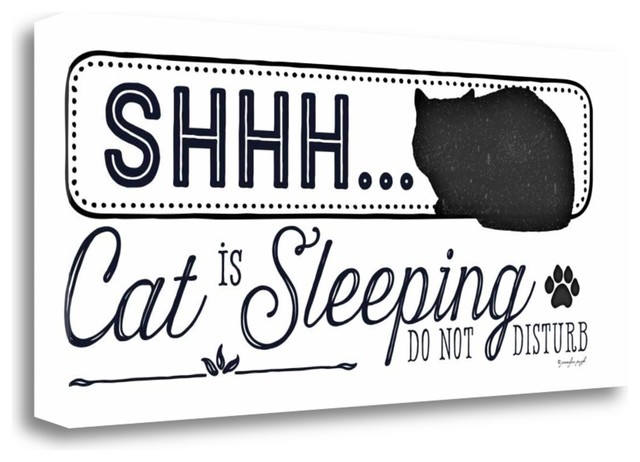"Shhh Cat Is Sleeping" By Jennifer Pugh, Giclee Print on Gallery Wrap ...