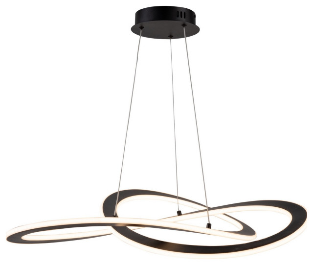 Wave LED Chandelier in Black - Modern - Chandeliers - by LAMPS EXPO | Houzz