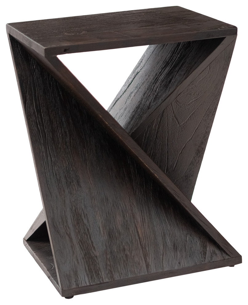 Nordic Style Teak Twisted Stool - Transitional - Accent And Garden ...