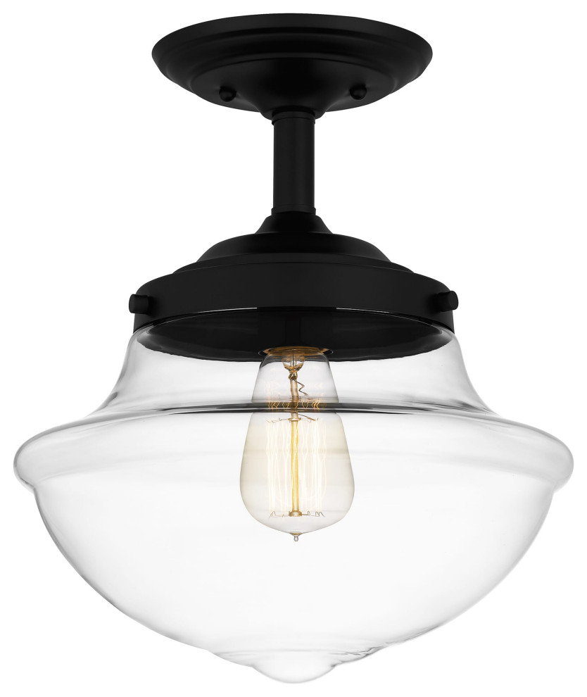 Quoizel Semi-Flush Mount 1-Light Semi-Flush Mount in Matte Black ...