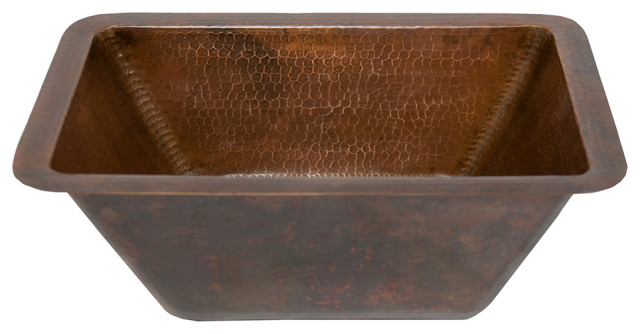 Rectangle Hammered Copper Bathroom Sink - Traditional - Bathroom Sinks ...