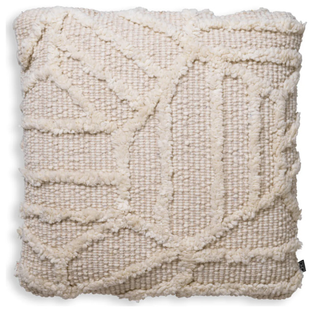 Embossed White Wool Cushion | Eichholtz San Juan, Large - Contemporary ...