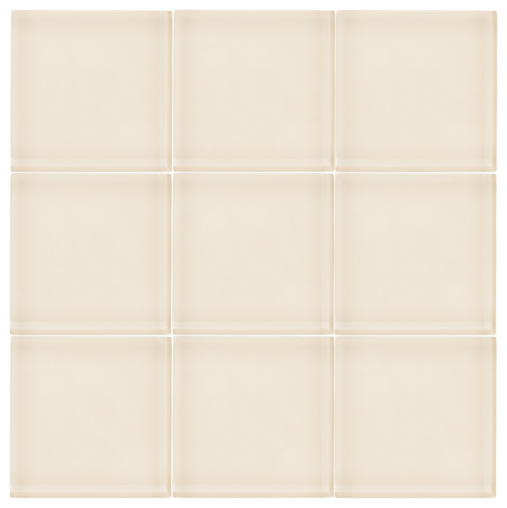 Cream 4"x4" Glass Subway Tile - Contemporary - Wall And Floor Tile - by ...
