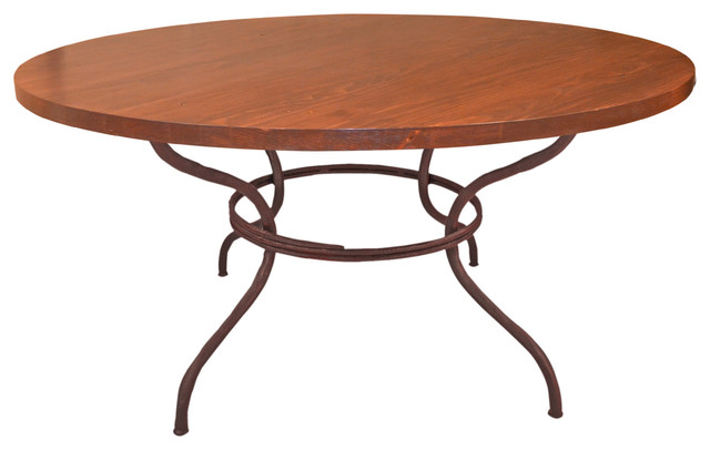 Woodland Dining Table With 60" Round Copper Top - Transitional - Dining ...