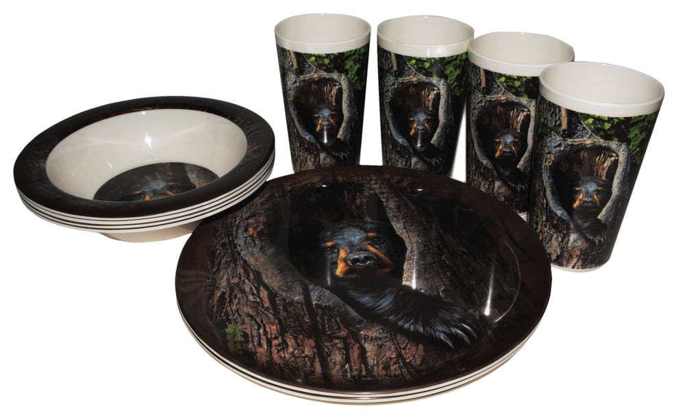 Cubby Bear 12 Piece Dish Set - Rustic - Dinnerware Sets - by MotorHead ...
