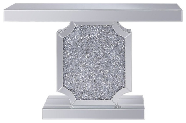 ACME Furniture Modern Crystal Clear Finish Noralie Console Table ...