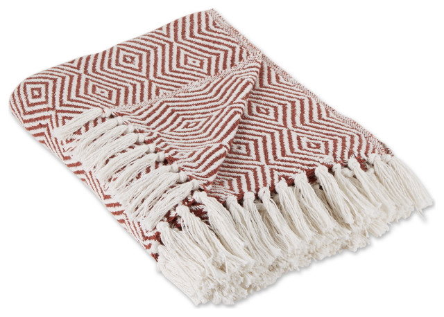 Gray X-Diamond Geometric Throw - Throws - by VirVentures | Houzz
