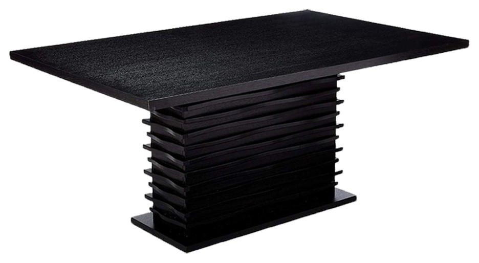 Rectangular Wood Dining Table, Black - Transitional - Dining Tables ...