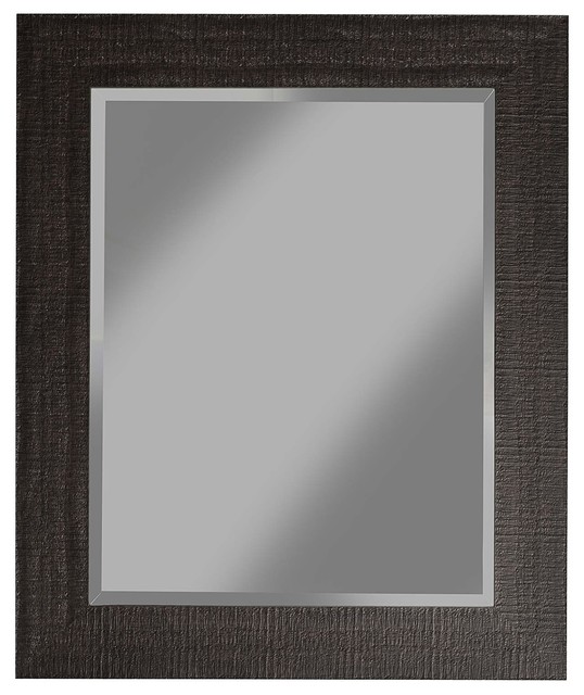 Rustic MDF Framed Wall Mirror With Sharp Edges, Espresso Brown ...