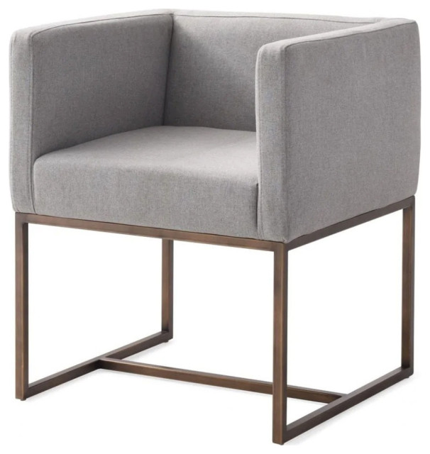 Lucas Modern Gray & Copper Antique Brass Dining Chair Set of 2 ...