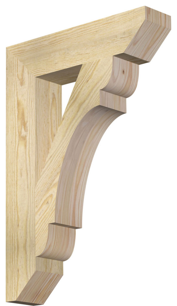 Balboa Traditional Bracket, 16"Dx28"H, 4"W Western Red Cedar/Rough Sawn ...
