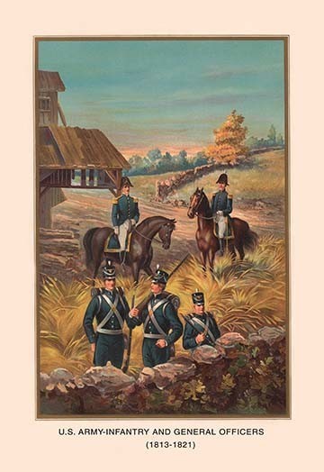 U.S. Army and General Officers 1813 - 1821, 12" x 18" - Traditional ...