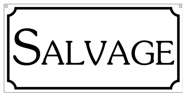 Salvage, Aluminum Scrap Junkyard Recycling Sign, 6"x12" - Contemporary ...