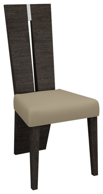 Single Dining Chair Gray Alder Legs Seat Ladder Back - Transitional ...
