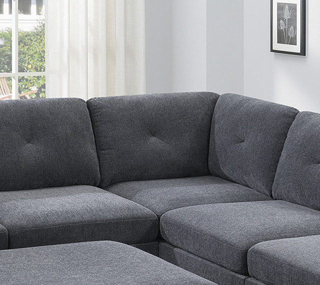 Ash Grey Sectional Modular, Corner Sofa - Transitional - Armchairs And ...