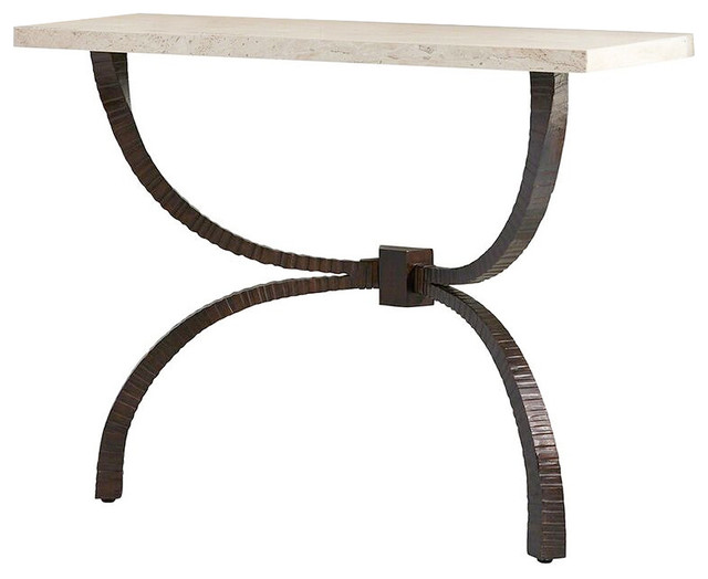 Teton Console, Entryway Console Hallway Console Table Stone Top Iron ...