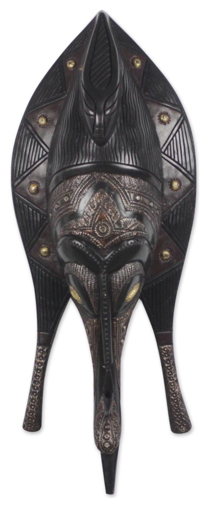 Novica Triple Fish African Wood Mask - Tropical - Wall Sculptures - by ...