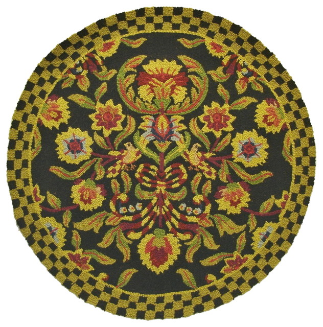 Hand Hooked Chair Pad, 16" - Traditional - Seat Cushions - by Hkh Intl ...