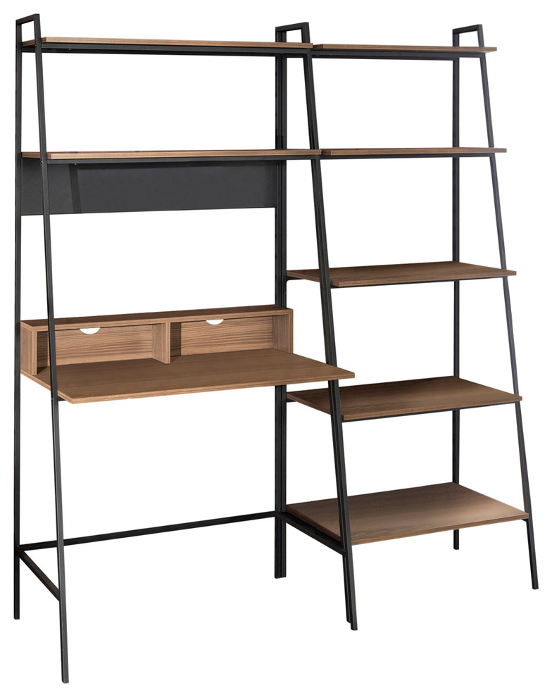 2-Piece Home Office Wood Desk Set - Industrial - Desks And Hutches - by ...